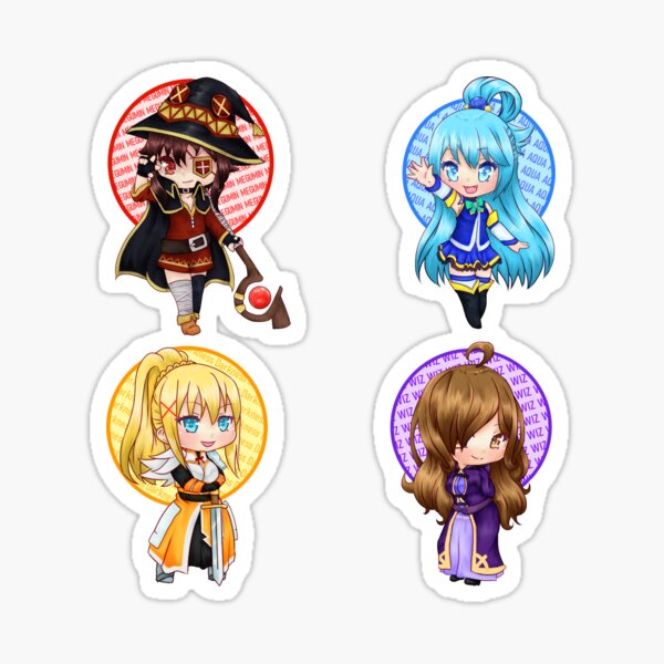 "Konosuba Print" Sticker for Sale by KatSakuSaku | Redbubble