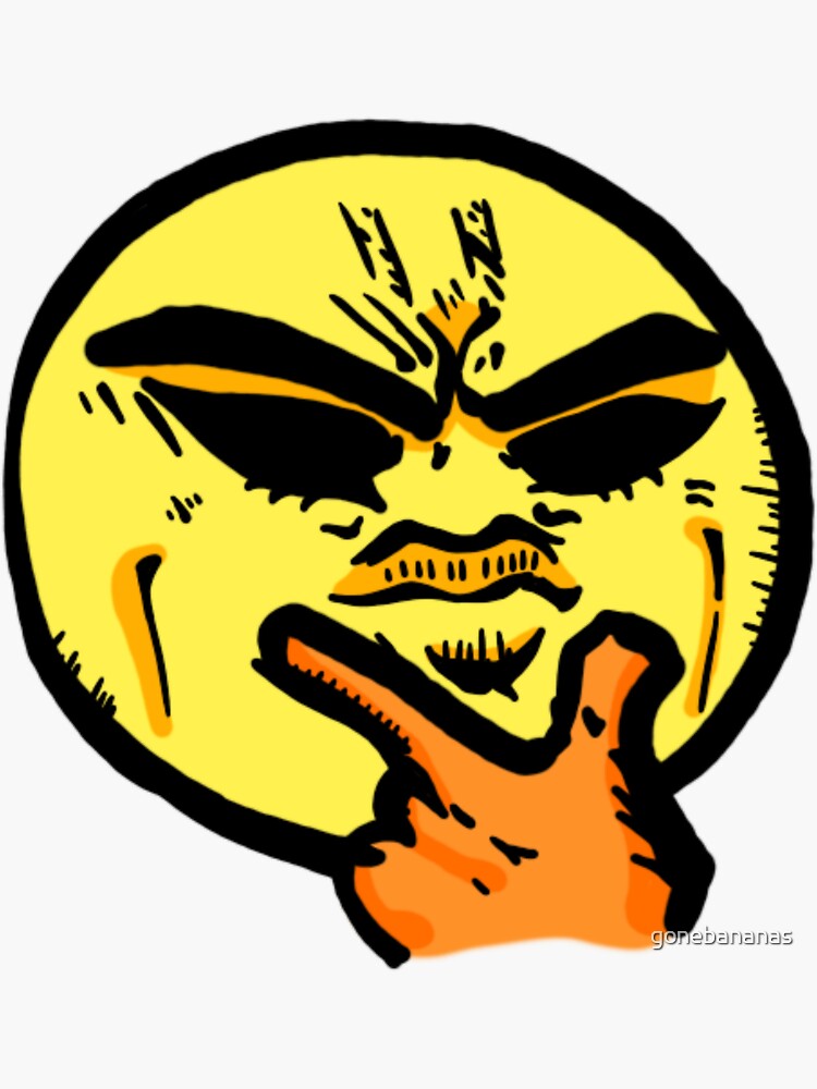 "Masculine "Hmm" Face" Sticker by gonebananas | Redbubble