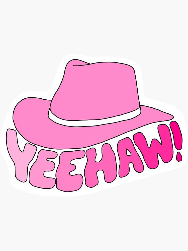 "Pink Cowboy Hat Yeehaw" Sticker by Chloewu | Redbubble