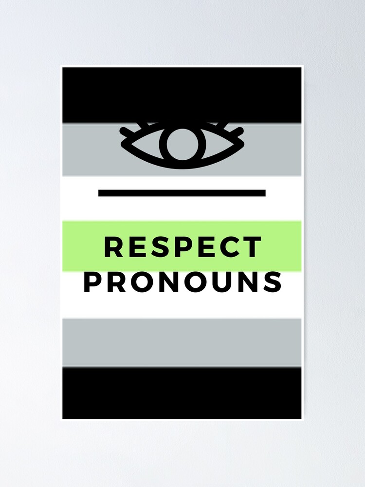 "Respect Pronouns - Rectangle Flag With Eye - Agender" Poster by ...