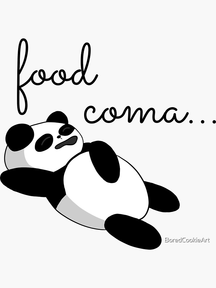 "food coma" Sticker by BoredCookieArt | Redbubble