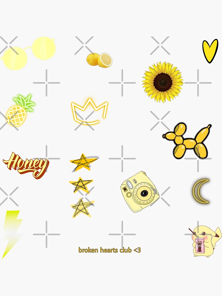 "Yellow sticker pack " Sticker for Sale by marie-r0se | Redbubble