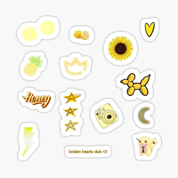 "Yellow sticker pack " Sticker for Sale by marie-r0se | Redbubble