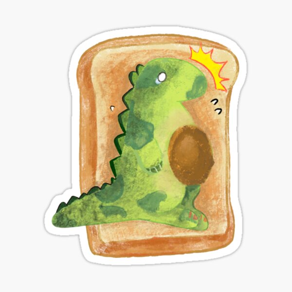 "Cute Green Dinosaur Avocado Toast" Sticker for Sale by ItzSimple ...