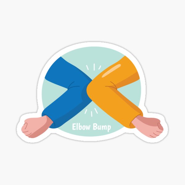 "ELBOW BUMP NEW HAND SHAKE" Sticker for Sale by salohane | Redbubble