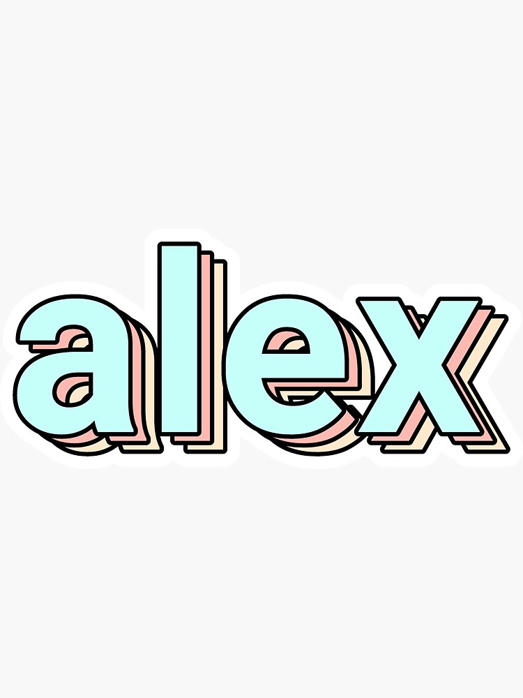 "Alex name sticker" Sticker for Sale by meghna-s | Redbubble