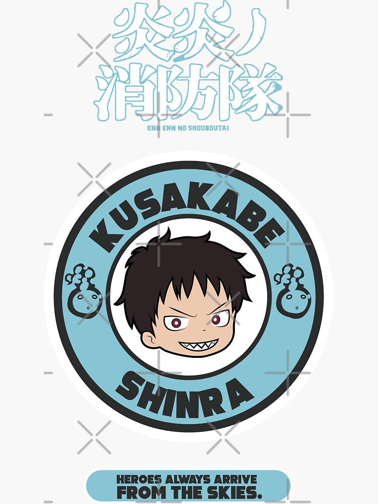"FIRE FORCE: KUSAKABE SHINRA CHIBI" Sticker for Sale by FunGangStore ...
