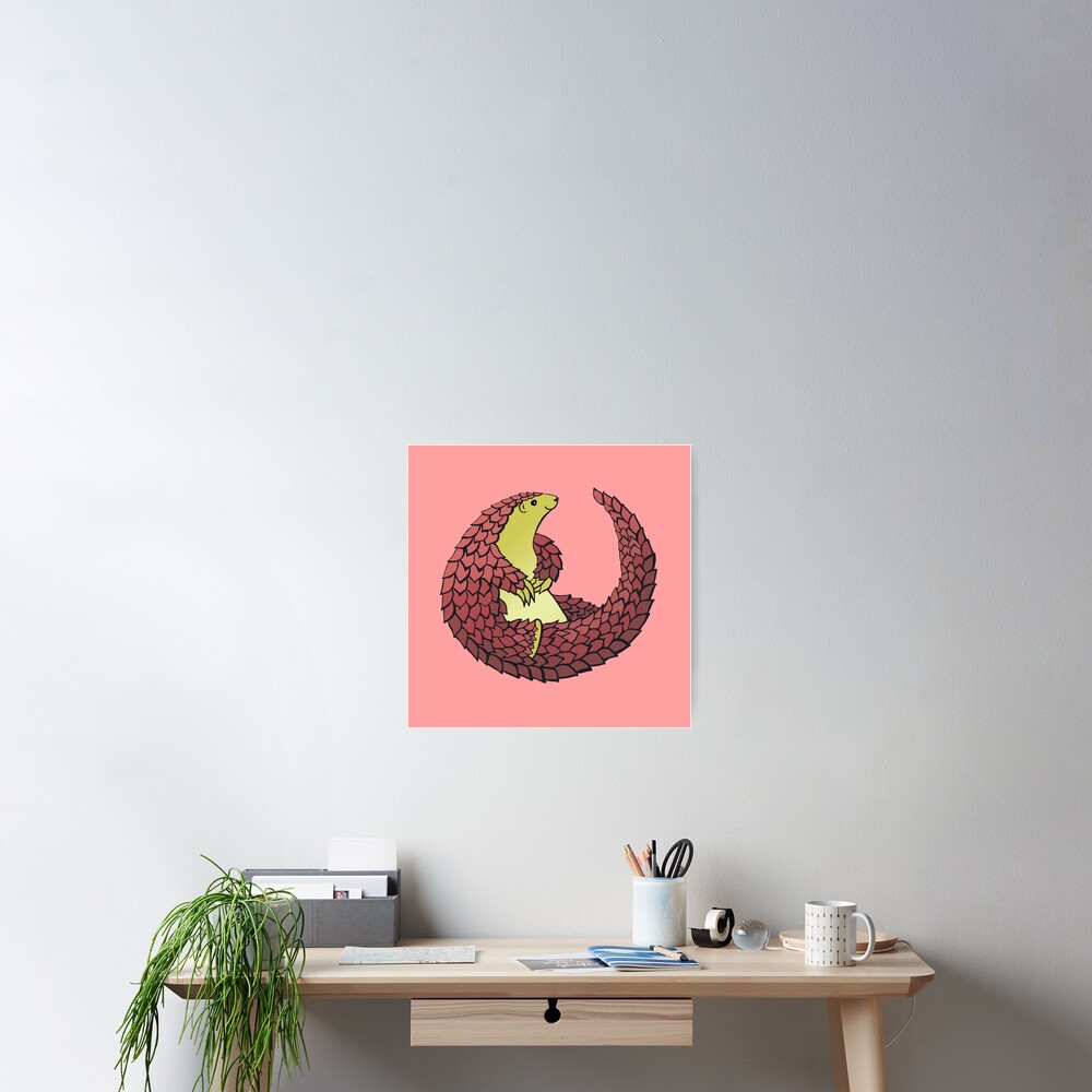 "Very Silly Pangolin" Poster for Sale by whimsystation | Redbubble