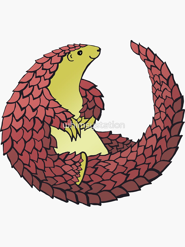"Very Silly Pangolin" Sticker for Sale by whimsystation | Redbubble