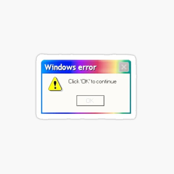 "windows error sticker" Sticker by bleharts | Redbubble