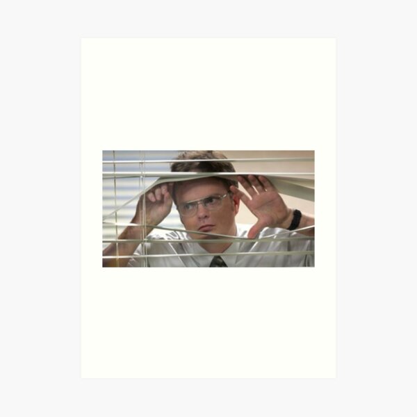 "Dwight Schrute Watching Through the window" Art Print by ...
