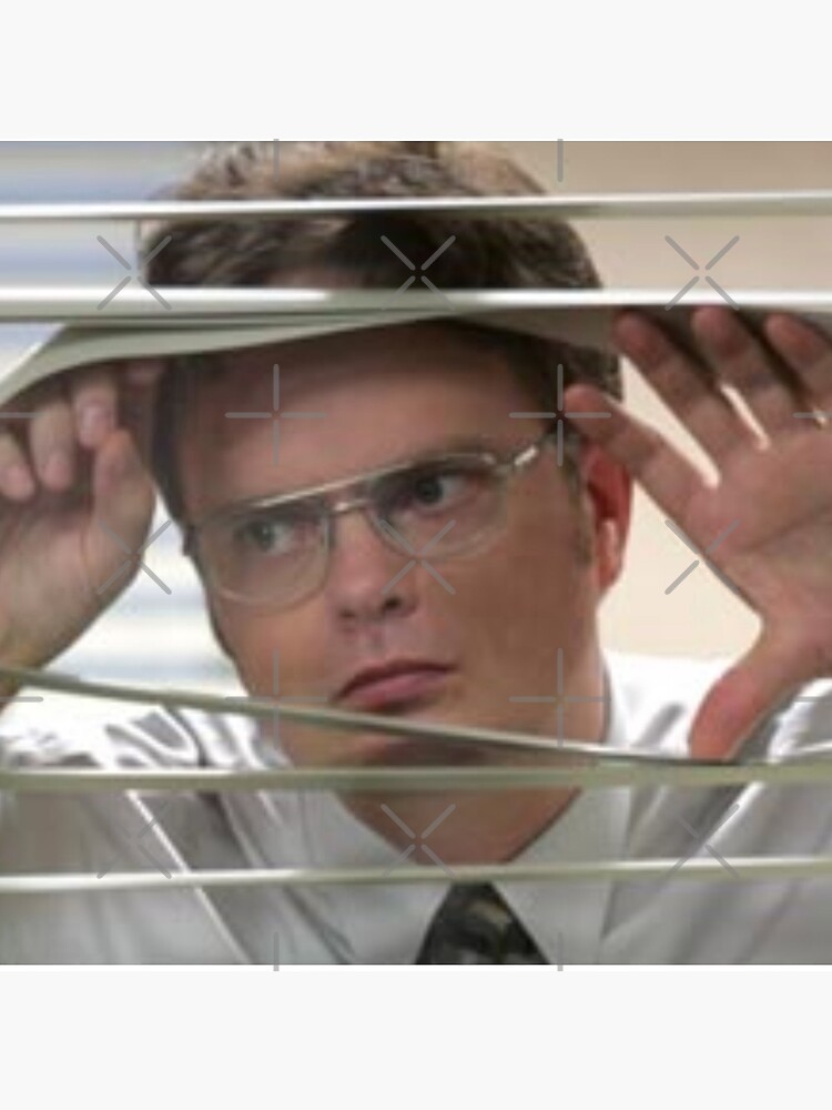 "Dwight Schrute Watching Through the window" Acrylic Block for Sale by ...