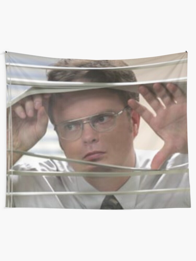 "Dwight Schrute Watching Through the window" Tapestry for Sale by ...