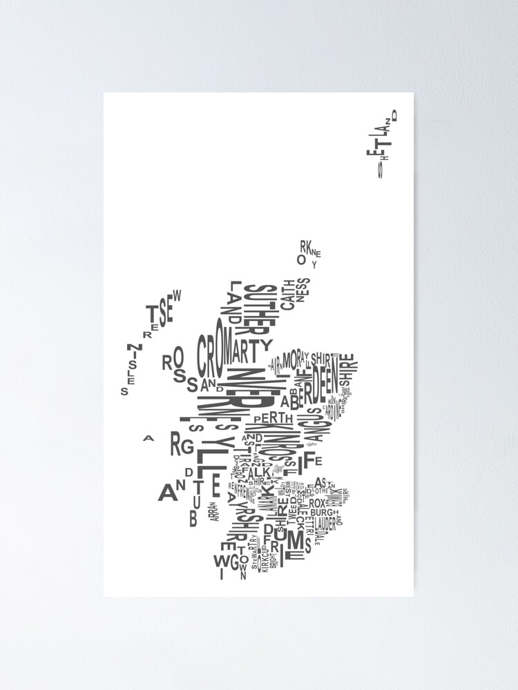 "County Map of Scotland" Poster by GeorgeLemon | Redbubble