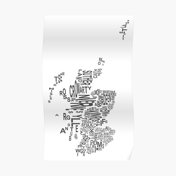"County Map of Scotland" Poster by GeorgeLemon | Redbubble