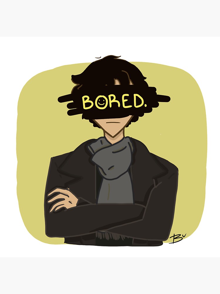 ""bored."" Sticker for Sale by chocolemon | Redbubble