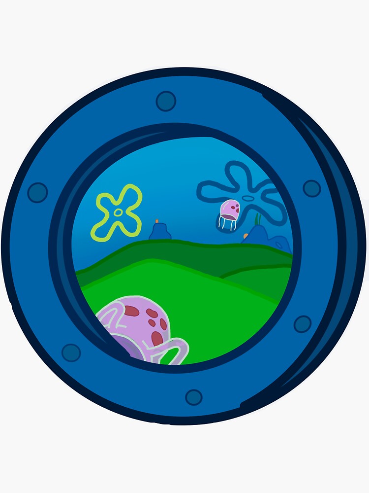 "Spongebob's Window" Sticker for Sale by madisonn44 | Redbubble