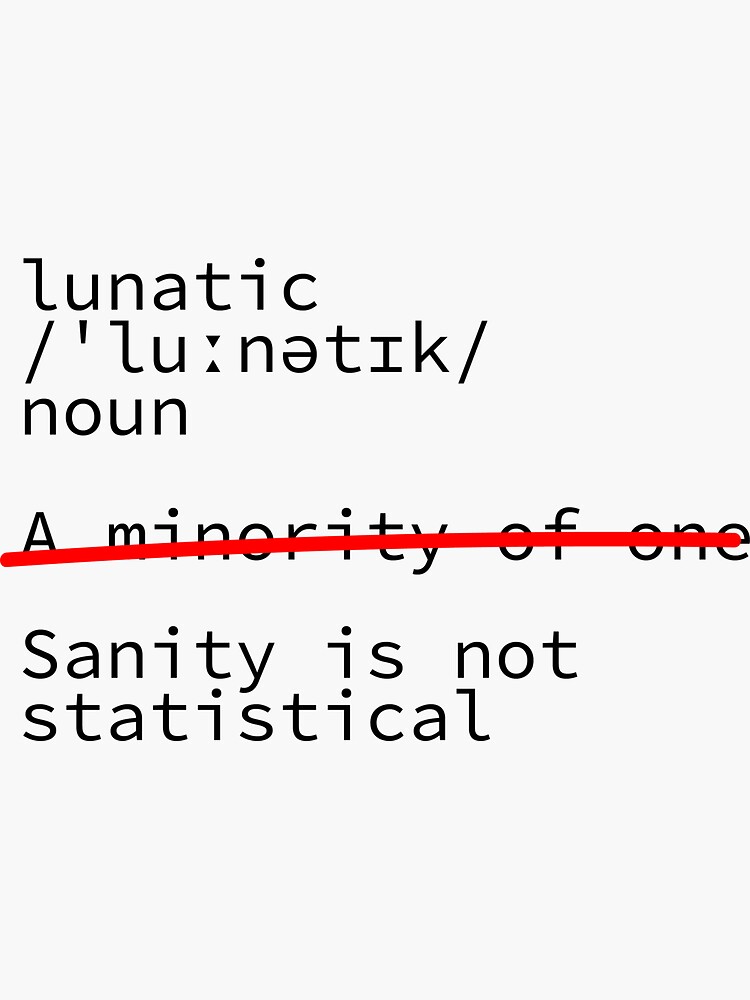 "1984 Dystopian Lunatic Definition" Sticker for Sale by Dr-Faustus ...