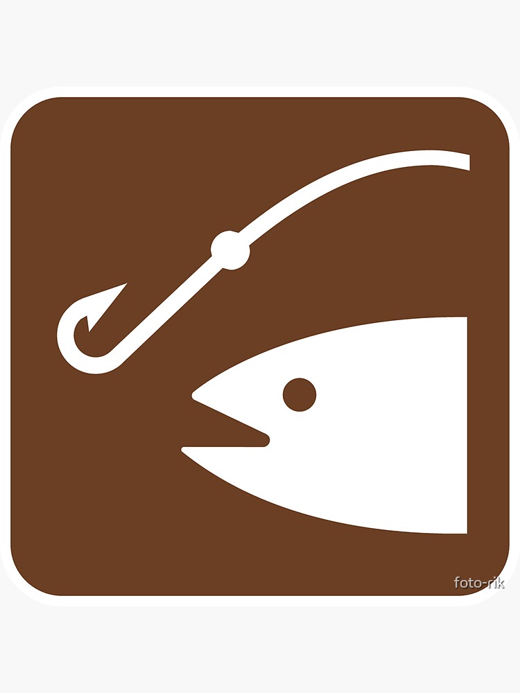 "fishing road sign" Sticker for Sale by foto-rik | Redbubble
