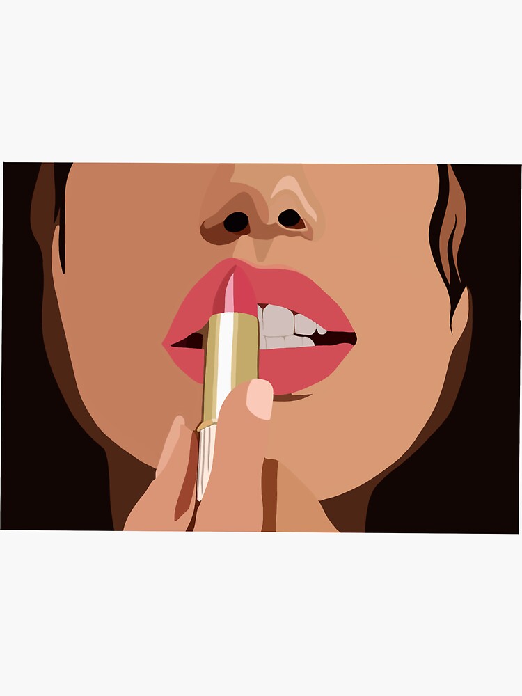 Pegatina «Etiqueta de aplicación de lápiz labial» de Soph-falast ...