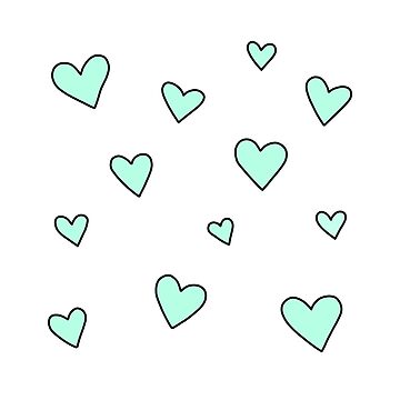 "Turquoise Hearts" Sticker for Sale by CatieY | Redbubble