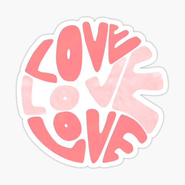 "Love Love Love Word Art" Sticker for Sale by Shivanni | Redbubble