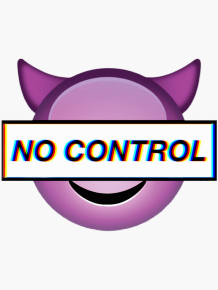 "No Control - Devil Emoji " Sticker for Sale by nikolosix | Redbubble