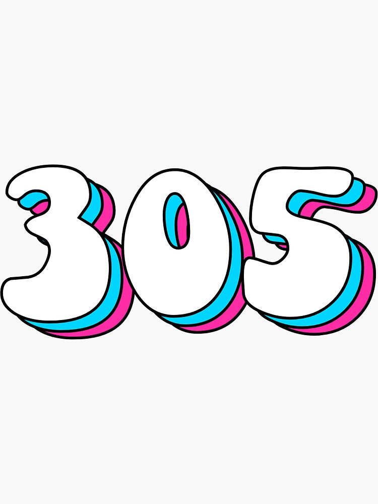 "305 Miami Vice" Sticker for Sale by Kayla Greene | Redbubble