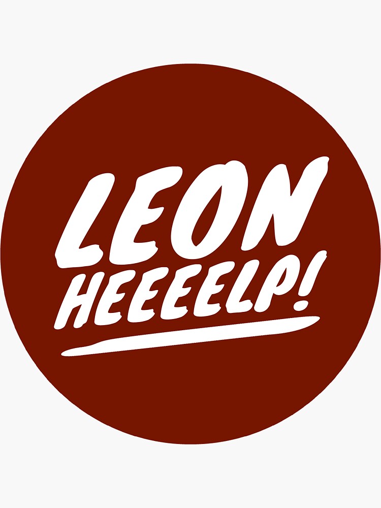 "Leon HEEEEEEELP" Sticker for Sale by GonzaloFreire | Redbubble