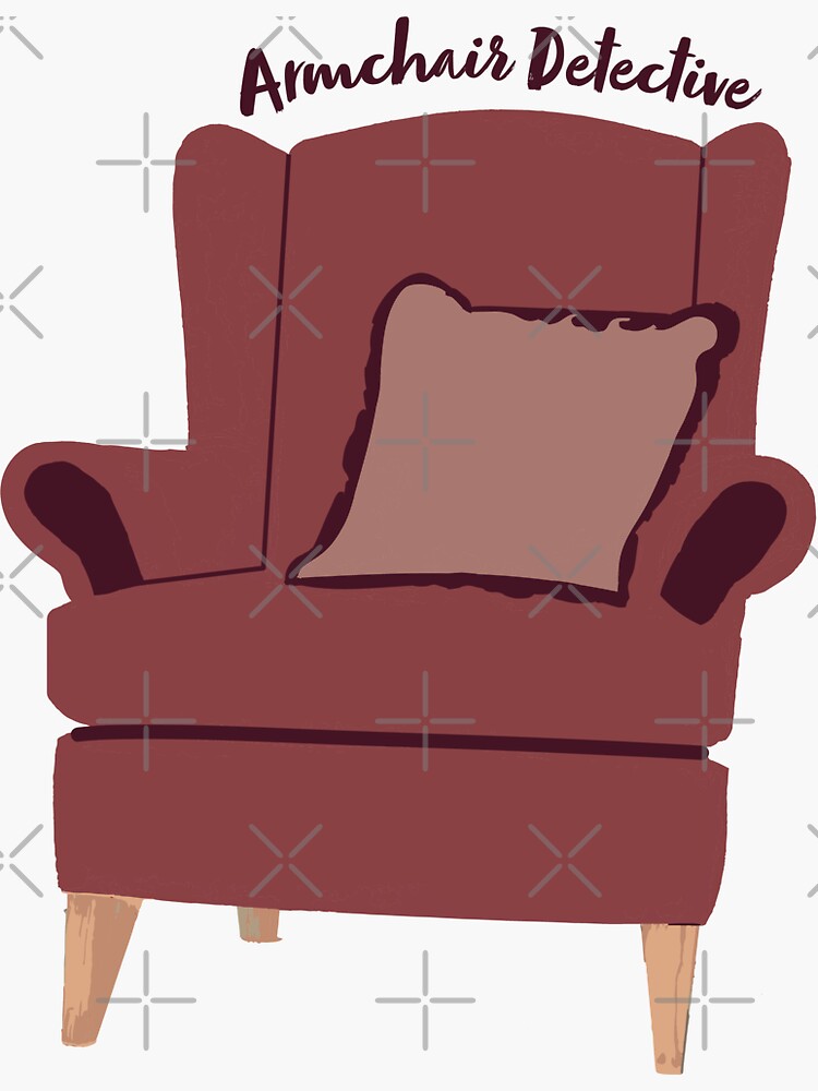"Armchair Detective - Red" Sticker by peytonazar | Redbubble