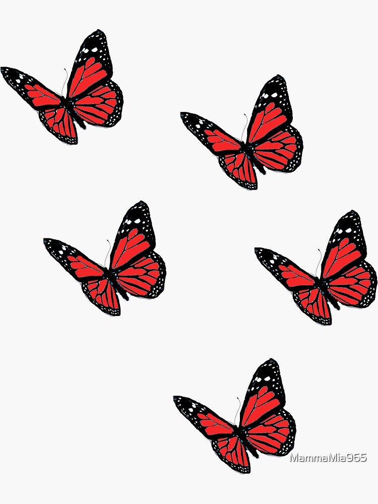 "Red Butterfly Sticker Pack" Sticker by MammaMia965 | Redbubble