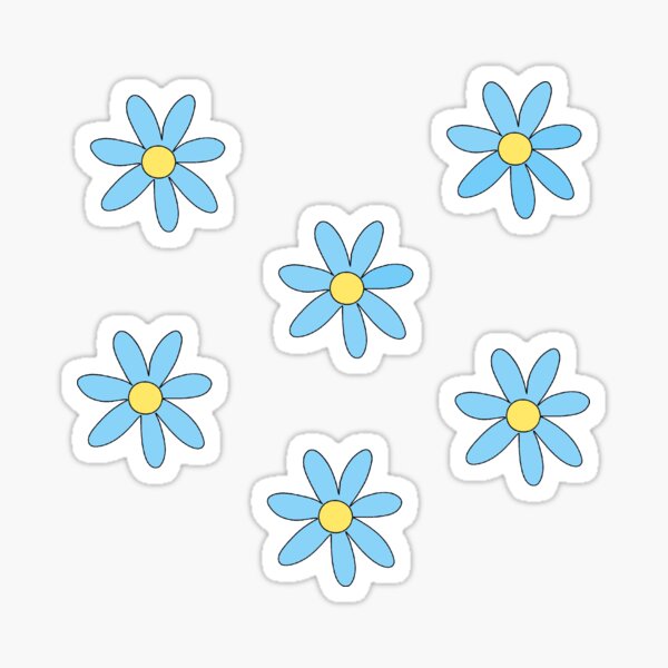 "Cute blue flowers" Sticker by eviemayflower | Redbubble