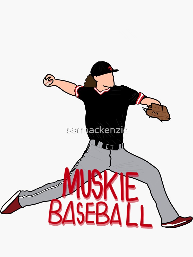 "Muskie Baseball Pitcher 2" Sticker by sarmackenzie | Redbubble