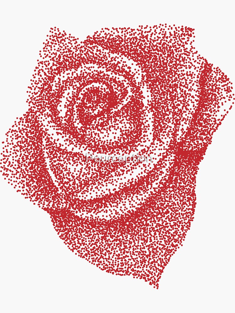 "Pointillism Rose" Sticker for Sale by Pourception | Redbubble