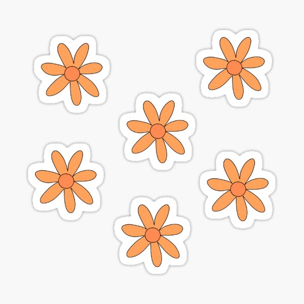 "Cute orange flowers" Sticker for Sale by eviemayflower | Redbubble