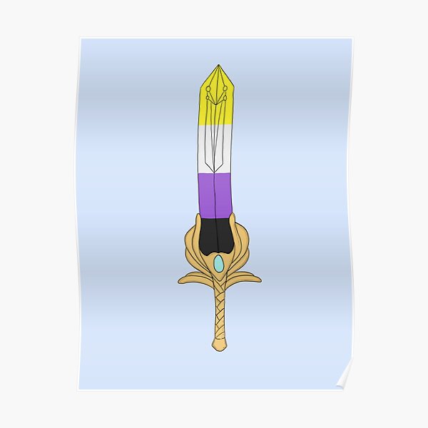 "She-Ra PRIDE Sword Non-Bianary" Poster by HorseHeadArtz | Redbubble