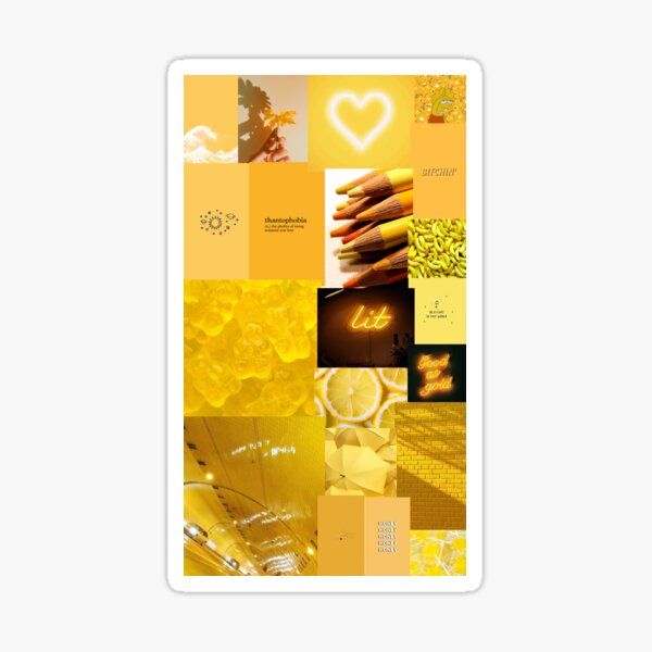 "yellow aesthetic collage" Sticker for Sale by lilacstickerss | Redbubble