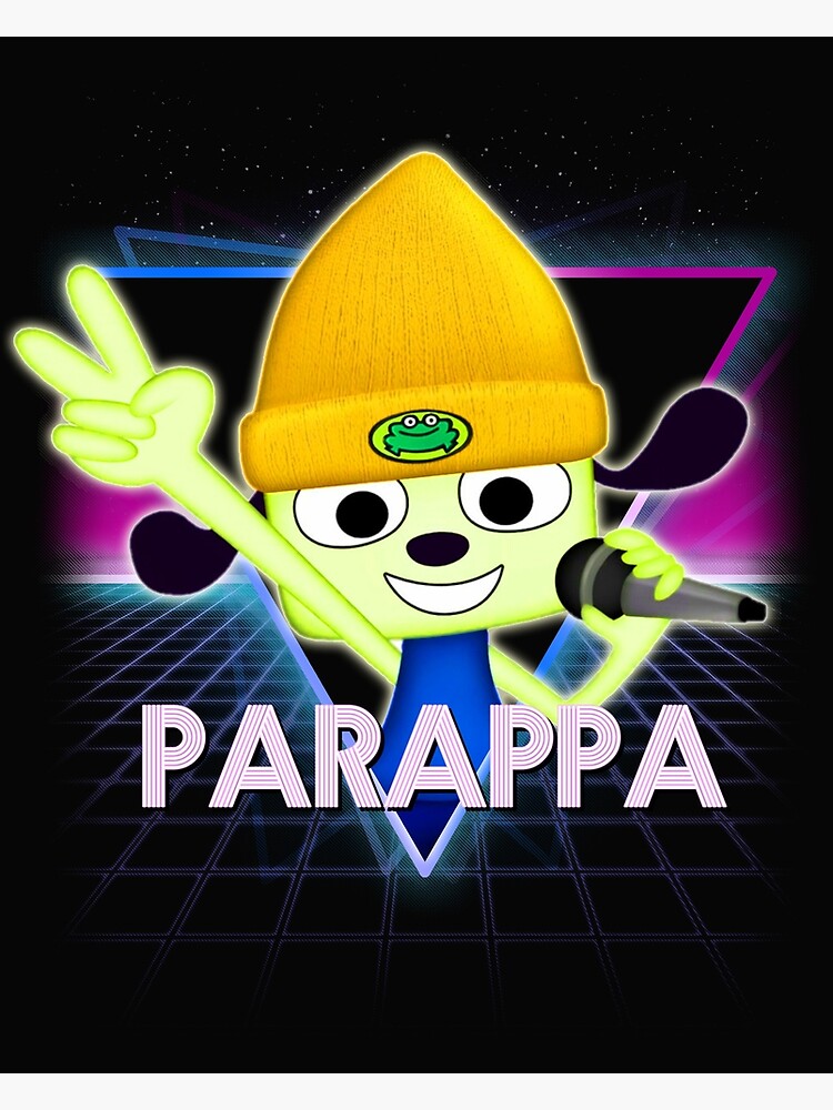"PaRappa The Rapper Retro 80s Neon Landscape" Poster by Bevatron ...