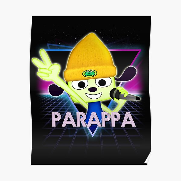 "PaRappa The Rapper Retro 80s Neon Landscape" Poster by Bevatron ...