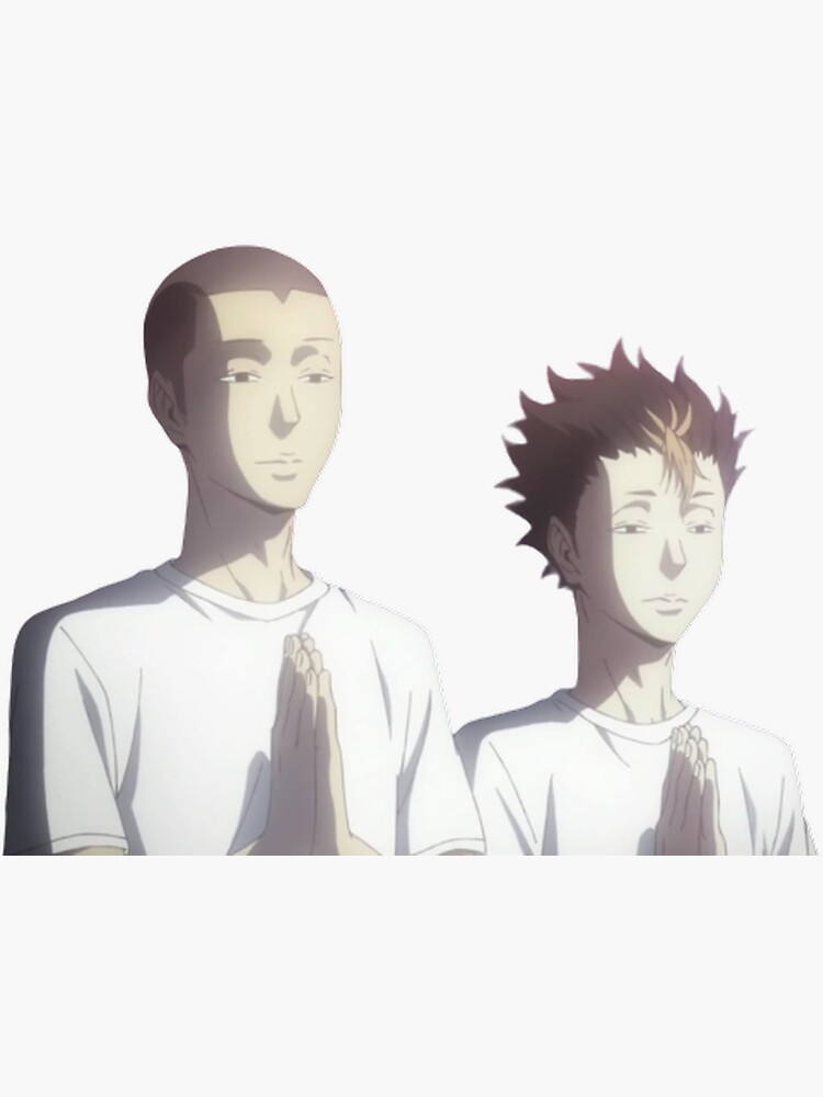 "noya and tanaka praying" Sticker for Sale by elledixon | Redbubble