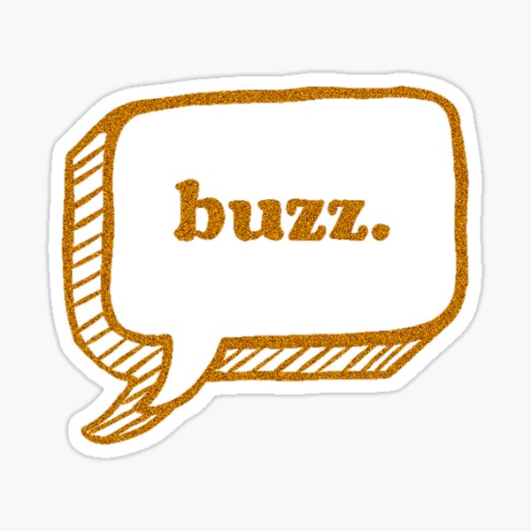 "Buzz in Speech Bubble" Sticker for Sale by maggie-jm | Redbubble