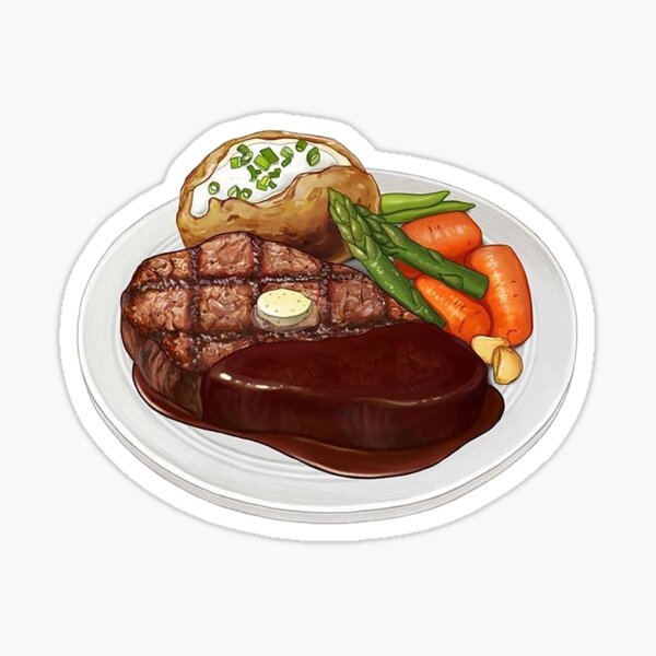 "Dinner plate illustration " Sticker for Sale by myoshinobu | Redbubble