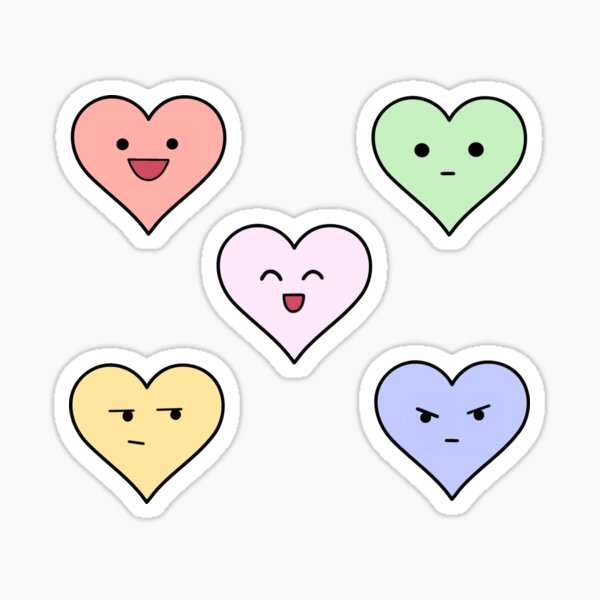 "Cute Heart Emoticons // Sticker Pack" Sticker for Sale by ...