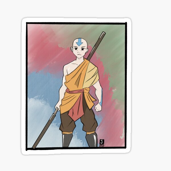 "Aang avatar the last airbender " Sticker by justzenart | Redbubble