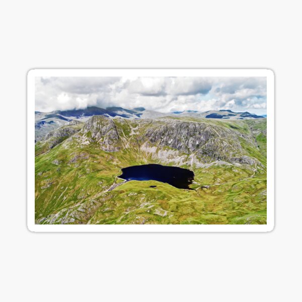 "Langdale Pikes Stickle Tarn " Sticker for Sale by WizardsWorld | Redbubble