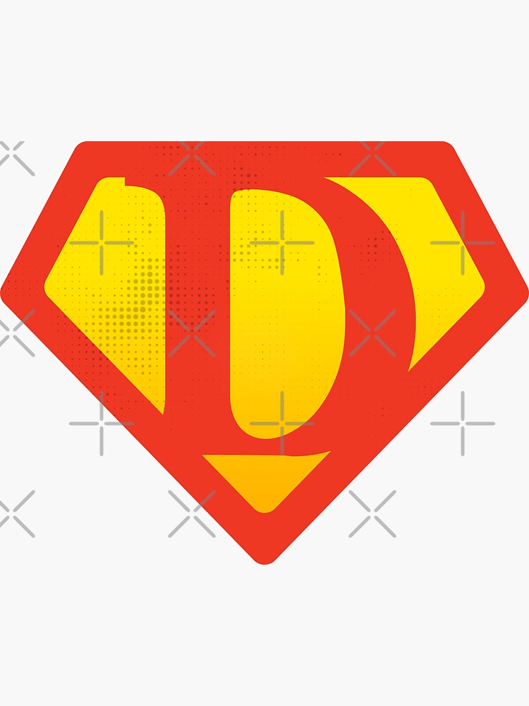 Pegatina «Letra D Super fiesta para superhumano personalizar alfabeto ...