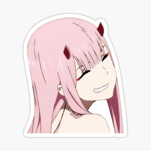 "Zero Two Smiling" Sticker for Sale by hanimeweebs | Redbubble