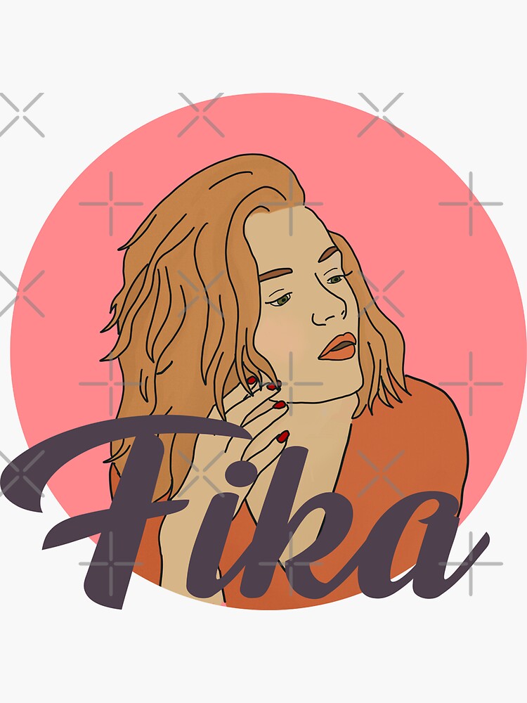 "Fika Swedish text with girl thinking" Sticker for Sale by JokeGysen ...