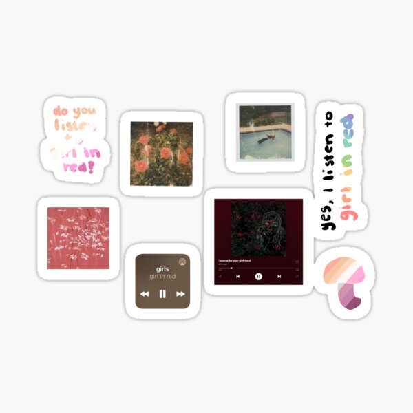 "girl in red sticker collection" Sticker for Sale by hachumivibes ...