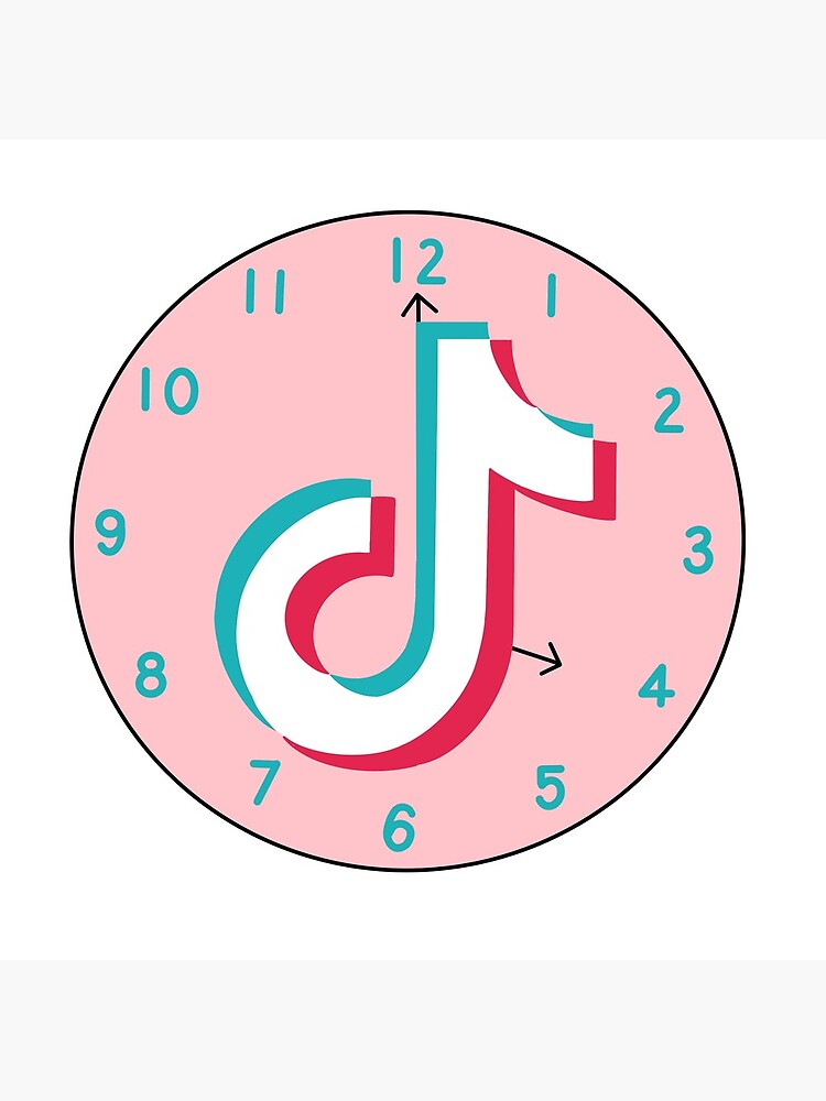 "Tik Tok On The Clock Sticker" Metal Print by jokesandpuns | Redbubble